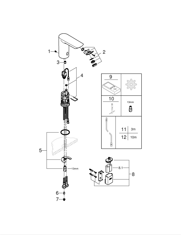 Grifo electrónico de lavabo BAU COSMOPOLITAN